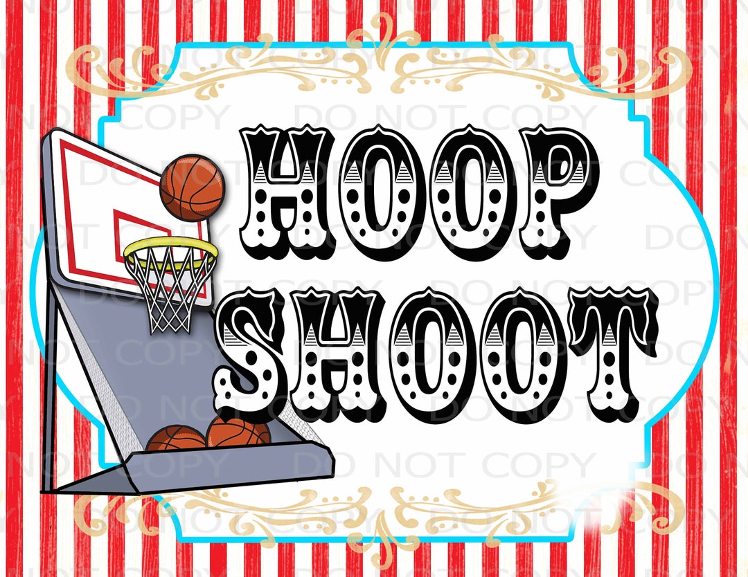 Printable DIY Vintage Circus Hoop Shoot Sign - 8.5" X 11" INSTANT ...