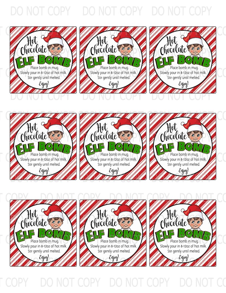 Printable Hot Cocoa Chocolate Christmas Tags - INSTANT DOWNLOAD - Etsy
