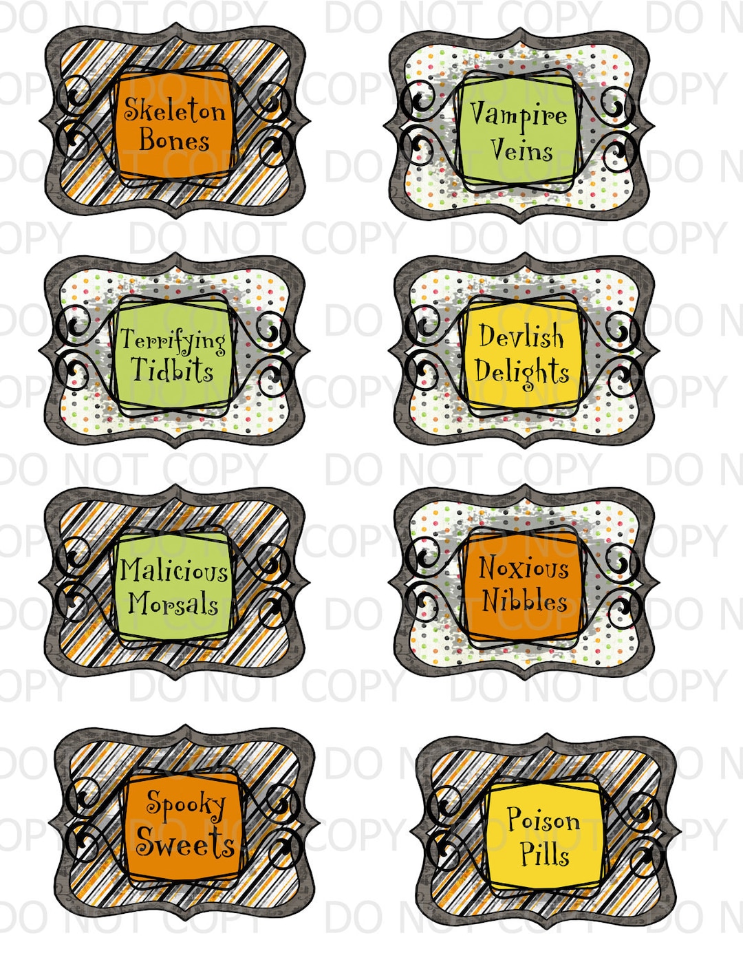 Printable DIY Halloween Treat Labels Tags - Etsy