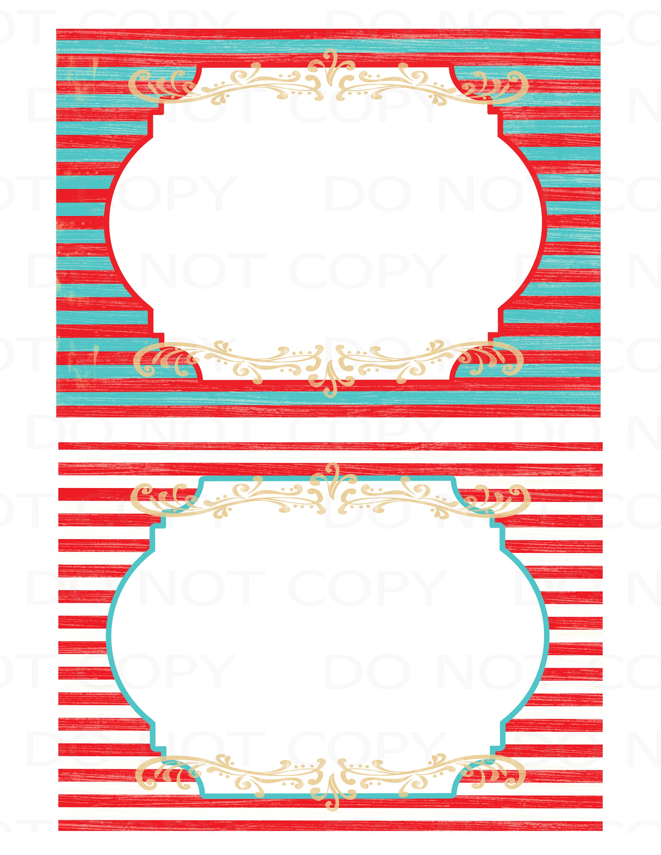 Printable DiY Vintage Circus Labels 2 5x7 cards BLANK | Etsy
