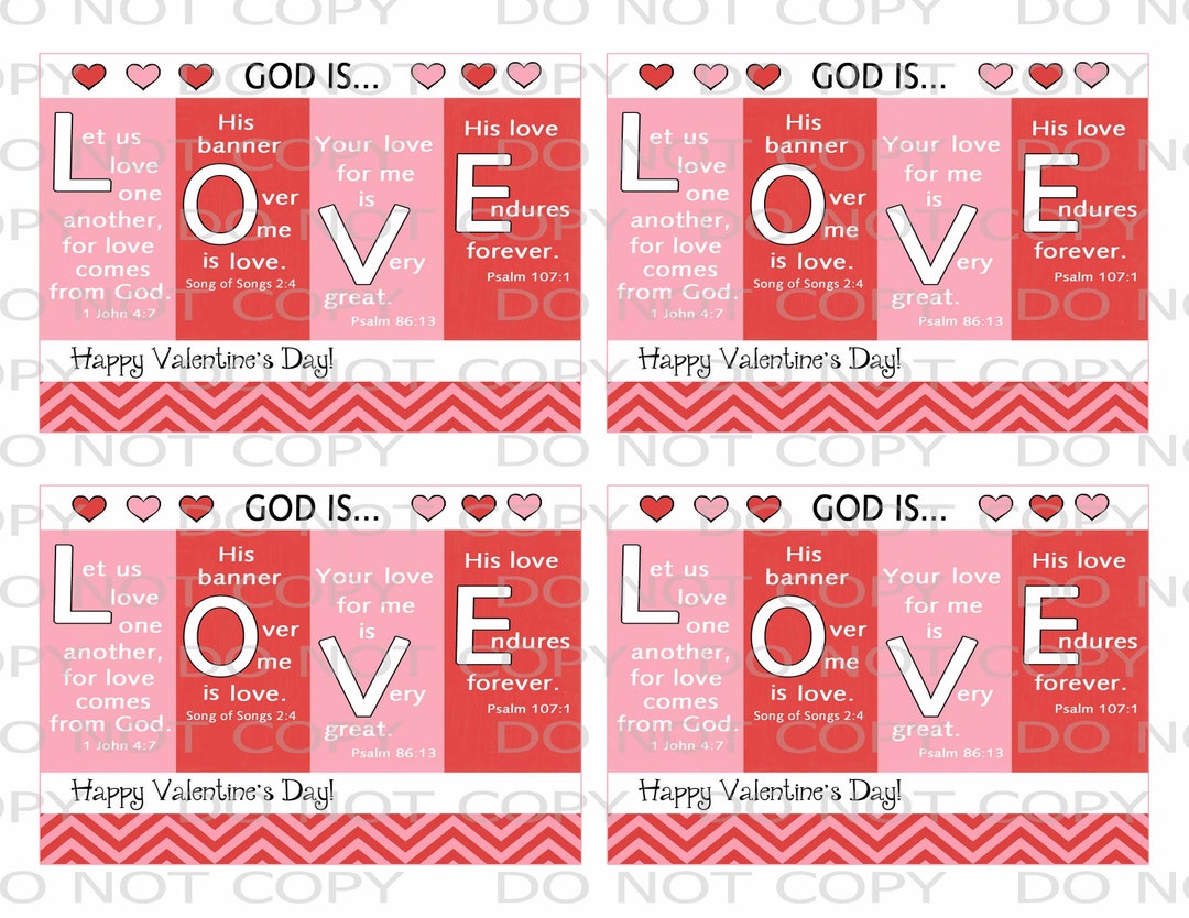 Printable God is Love Religious Christian Valentine Post Cards - Etsy