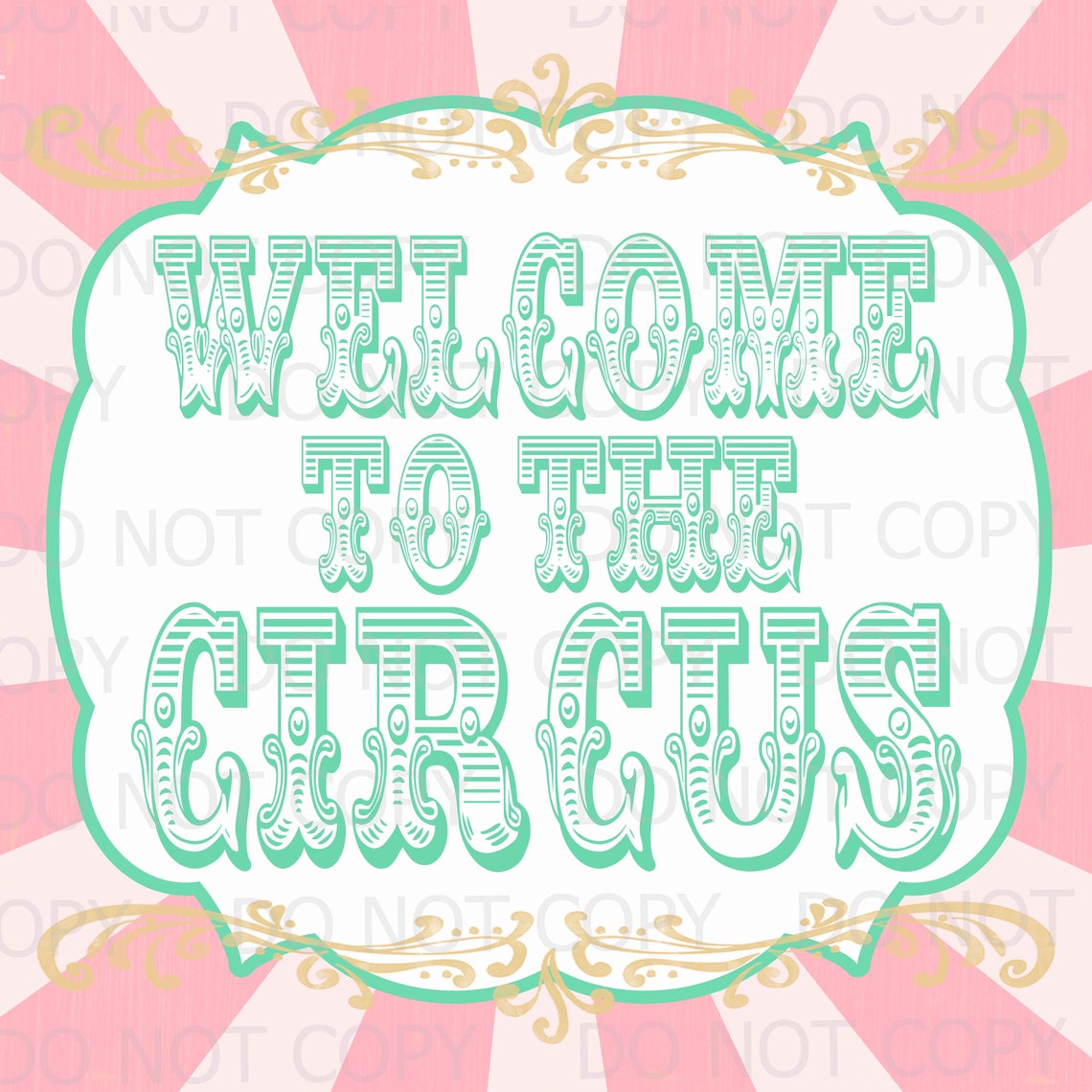 Printable DIY Welcome to the Circus Poster 24" X 24" - INSTANT DOWNLOAD ...
