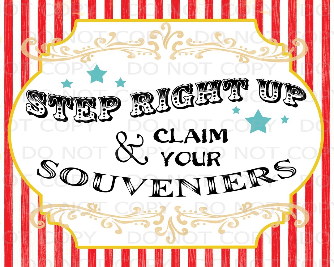 Printable DIY Vintage Circus Souvenier Sign - 8.5" X 11" and 8"x10 ...
