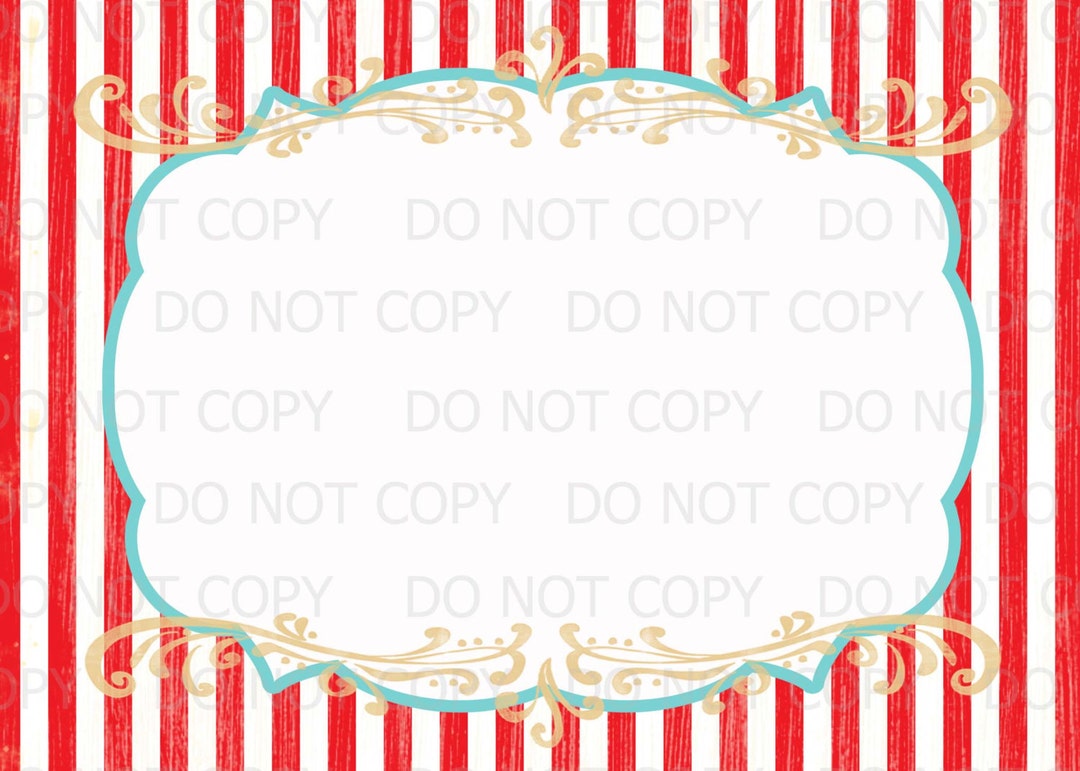 Printable Diy Vintage Circus BLANK Table Sign or Thank You Card - 5"x7 ...