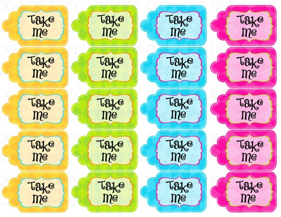 Printable DIY Take Me Faor or Drink Tags INSTANT DOWNLOAD | Etsy