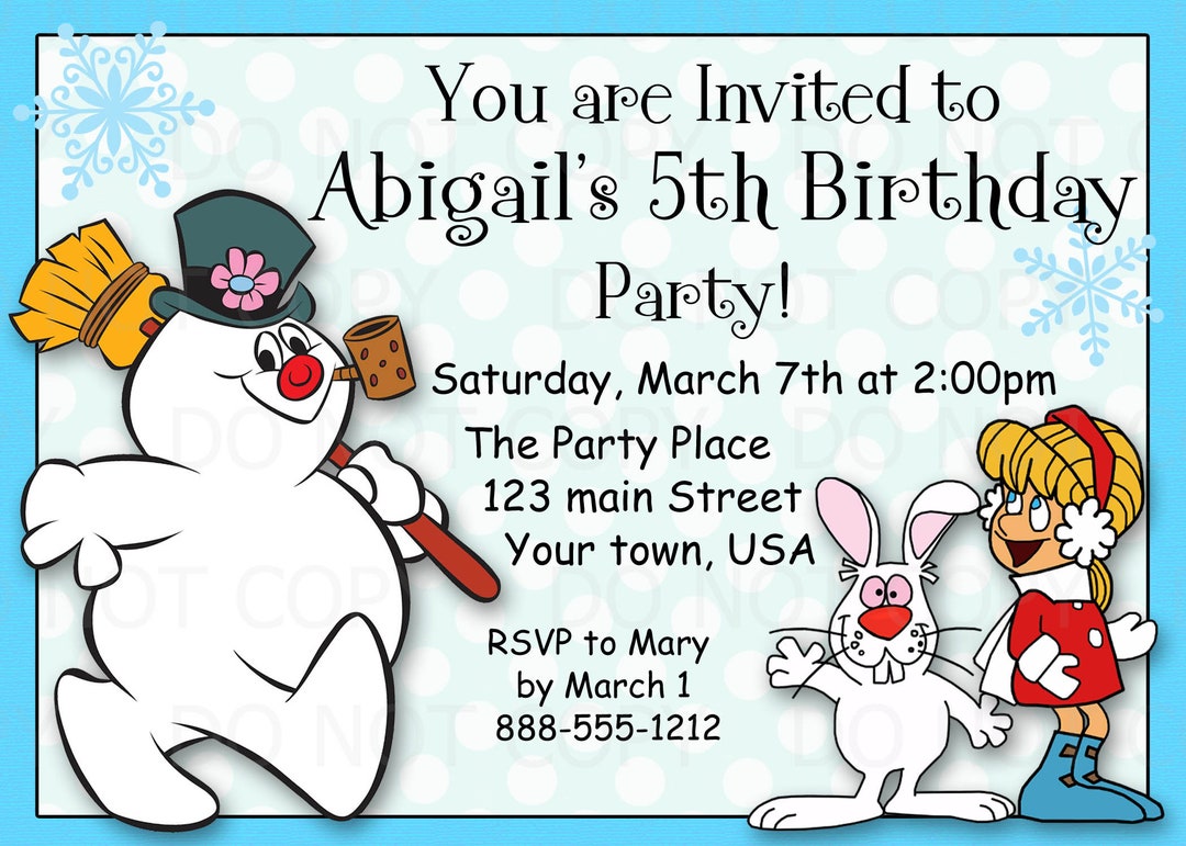 Printable Christmas or Birthday Party Frosty the Snowman Theme ...
