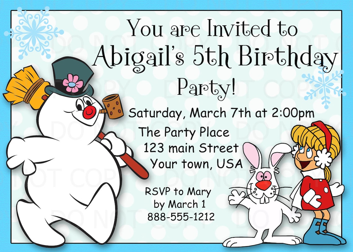 Printable Christmas or Birthday Party Frosty the Snowman Theme - Etsy