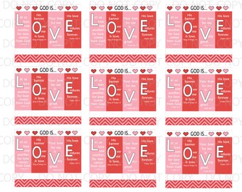 Printable God is Love Religious Christian Valentine Cards or | Etsy
