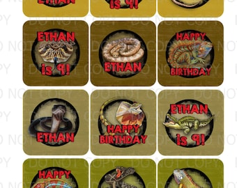 Printable Reptile Cupcake Toppers - Etsy