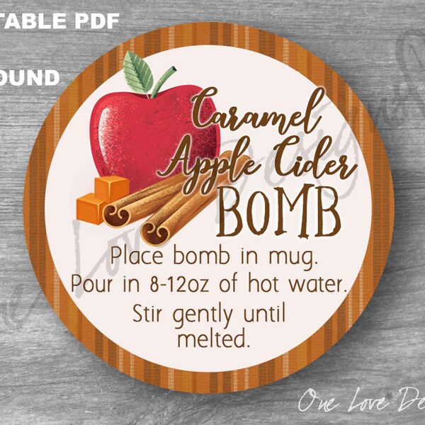 Printable Apple Cider Bomb Label - Etsy