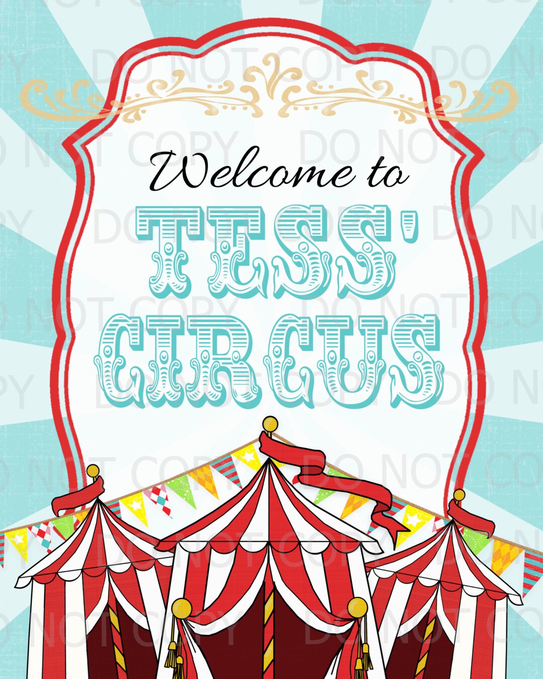 Printable Personalized DIY Vintage Circus Birthday or Shower Welcome ...