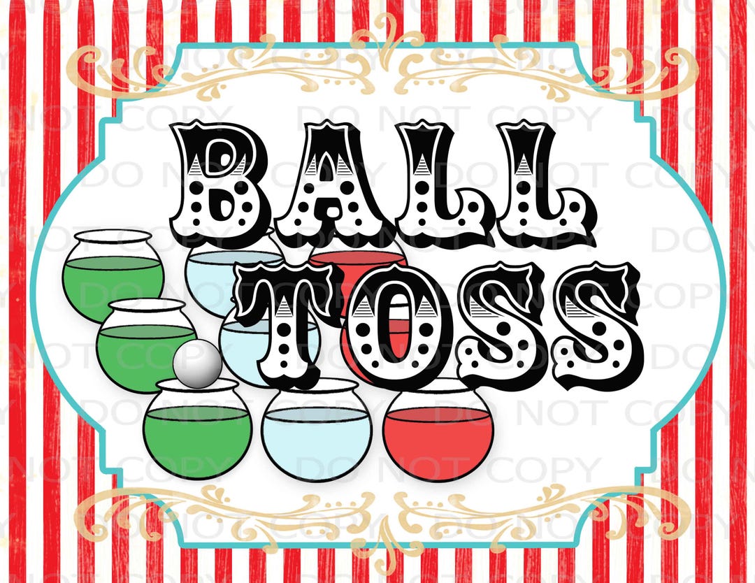 Printable DIY Vintage Circus Ball Toss Sign - 8.5" X 11" INSTANT ...