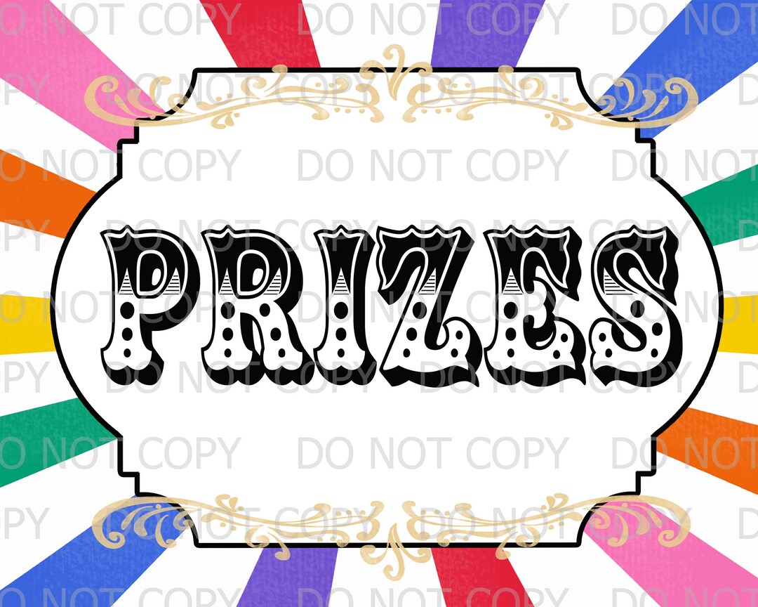 Printable DIY Vintage Prizes Sign - 8"x10" INSTANT DOWNLOAD - Etsy