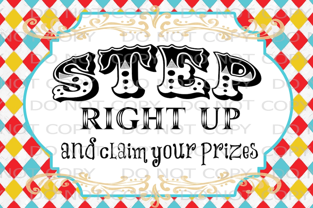 Printable DIY Circus Poster Step Right up Prizes 12" X 18" - INSTANT ...