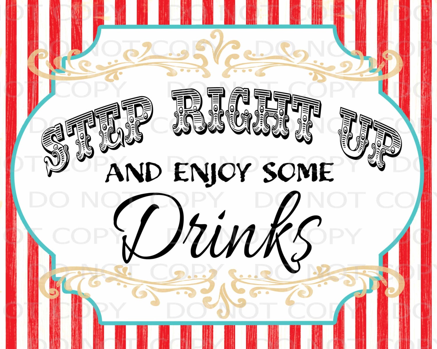 Printable DIY Vintage Circus Concessions Station Sign - 8"x10" INSTANT ...