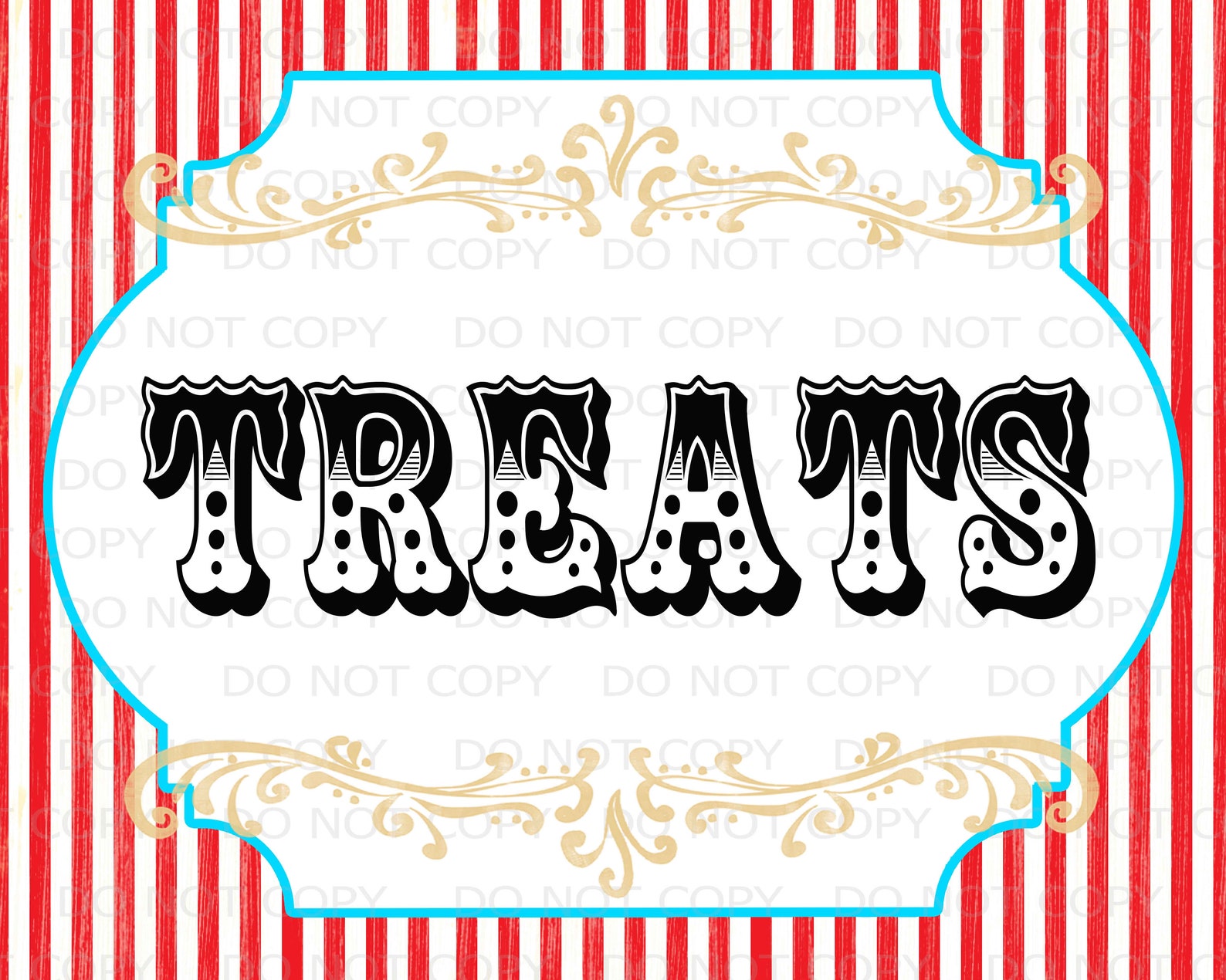 Printable DIY Vintage Circus Treat Sign 16x 20 | Etsy