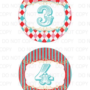 Printable Diy Vintage Circus Table Numbers 1 Through 16 - INSTANT ...