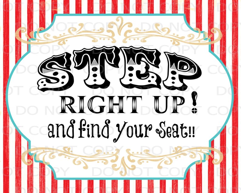 Printable DIY Vintage Circus Concessions Station Sign - 8"x10" INSTANT ...