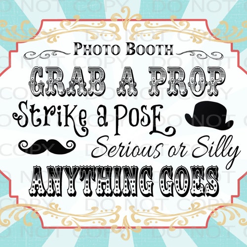 Printable DIY Vintage Circus Souvenier Sign 8.5 X - Etsy