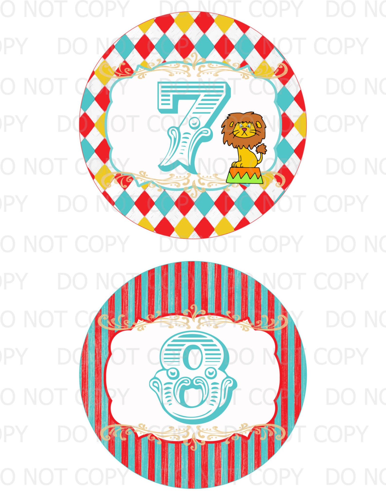 Printable Diy Vintage Circus Table Numbers 1 Through 16 | Etsy