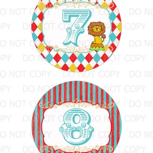Printable Diy Vintage Circus Table Numbers 1 Through 16 - INSTANT ...