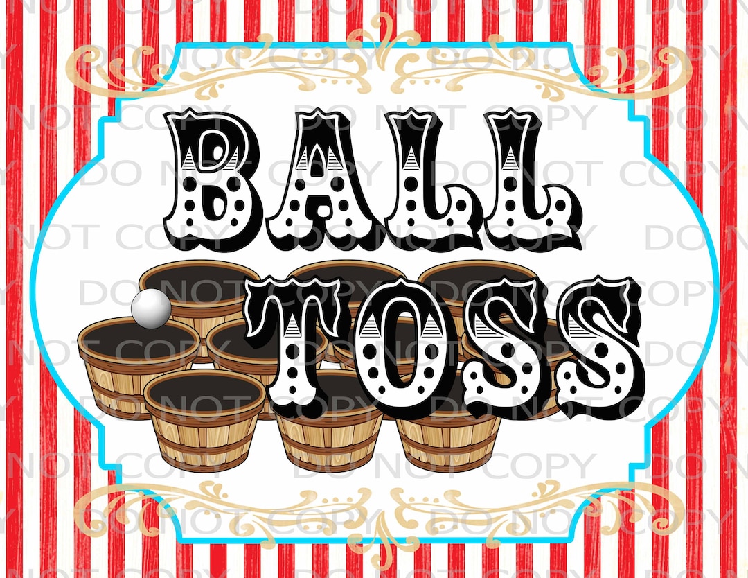 Printable DIY Vintage Circus Ball Toss Sign - 8.5" X 11" INSTANT ...