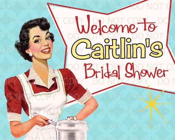 Printable Retro Housewife Bridal Shower Welcome Sign 8 Etsy