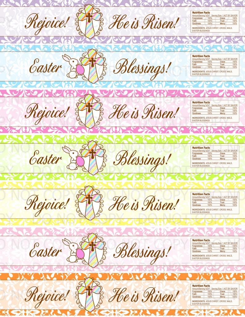 Printable DIY Easter Christian Religious Theme Water Bottle Labels - Etsy