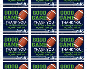 Printable Diy Sports Football Theme Favor Tags INSTANT | Etsy