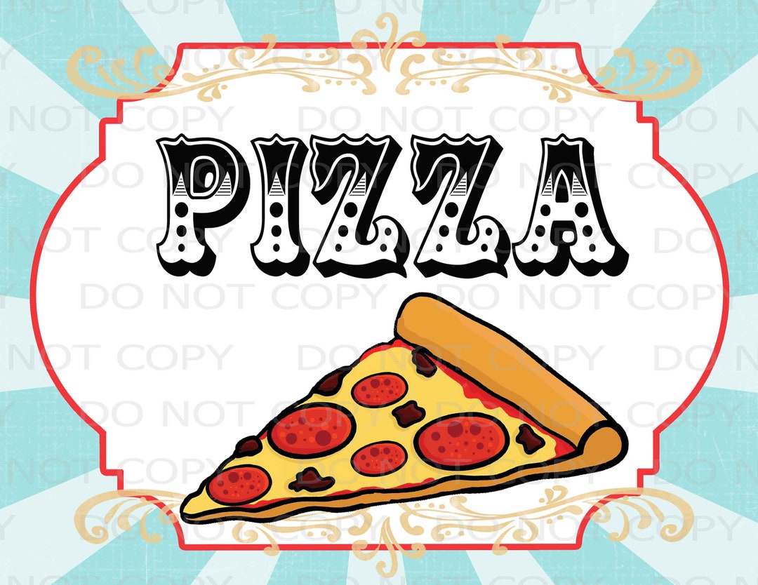 Printable DIY Vintage Circus Pizza Sign - 8.5" X 11" and 8"x10" INSTANT ...