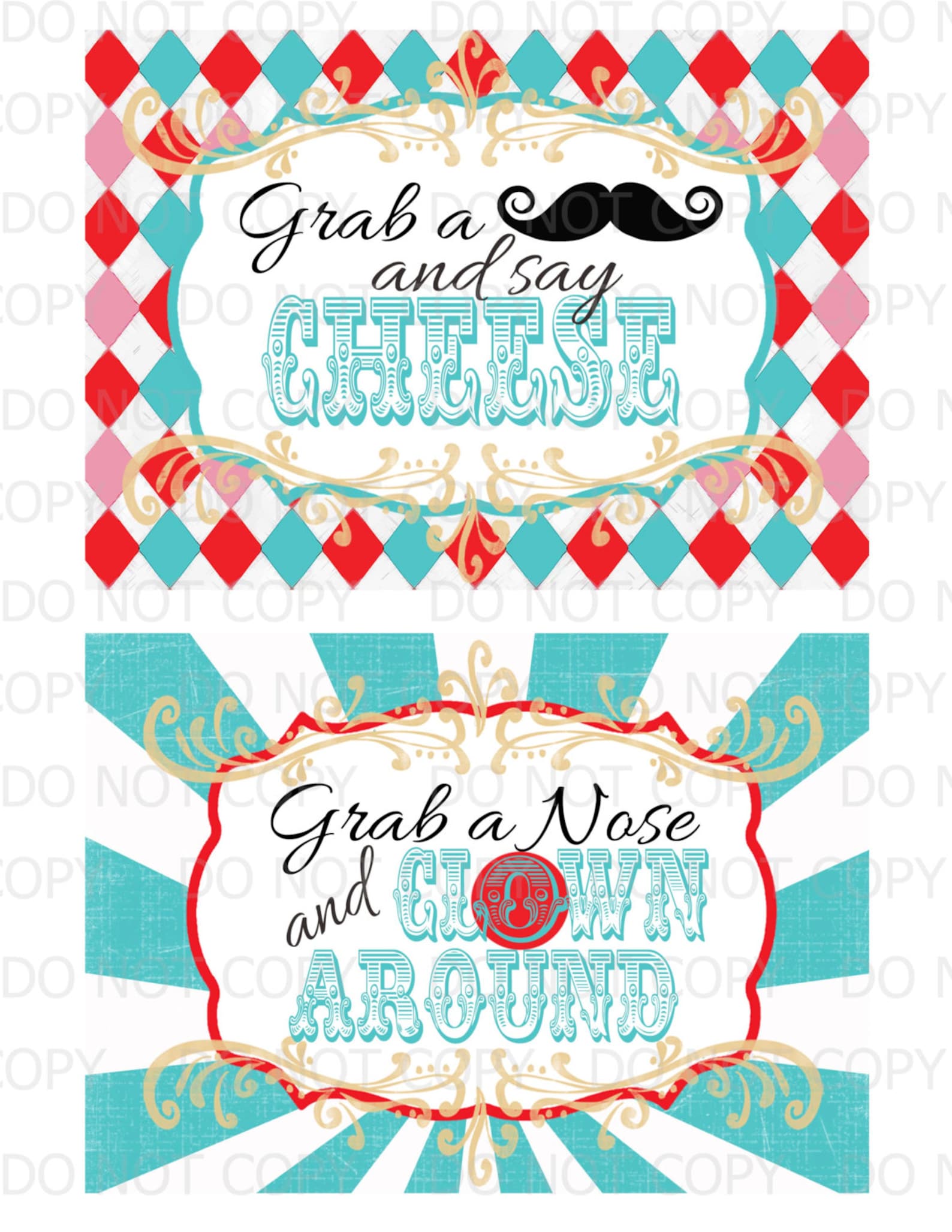 Printable Diy Vintage Circus Colorful 5x7 Photo Prop Signs 2 | Etsy