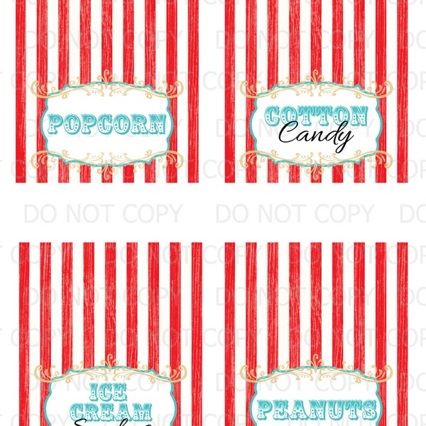 Carnival Food Labels - Etsy