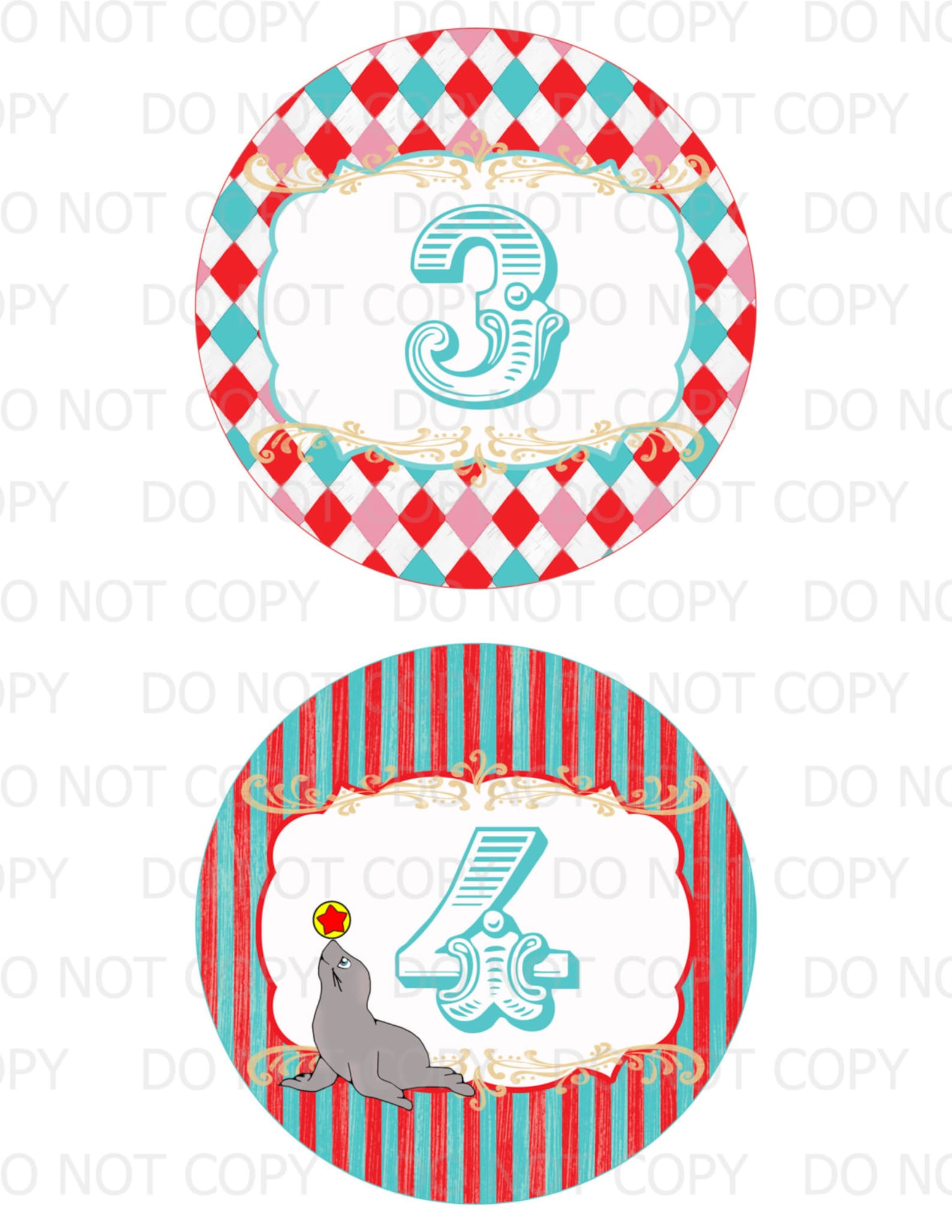 Printable Diy Vintage Circus Table Numbers 1 Through 16 - Etsy