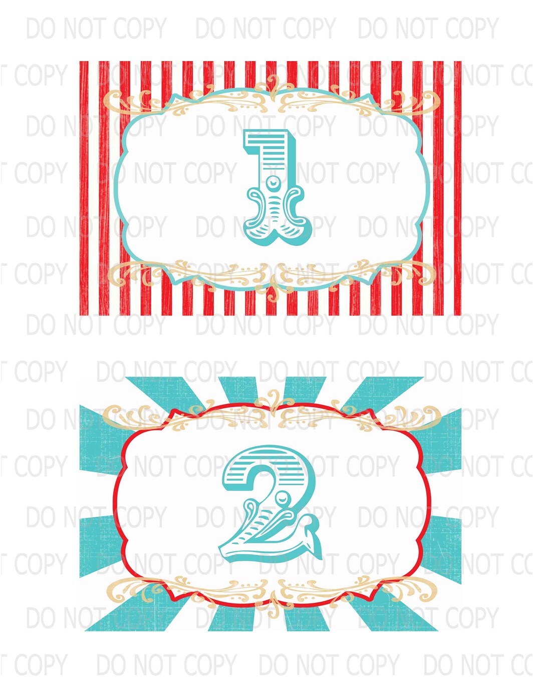 Printable Diy Vintage Circus Table Numbers 1 Through 16 - INSTANT ...