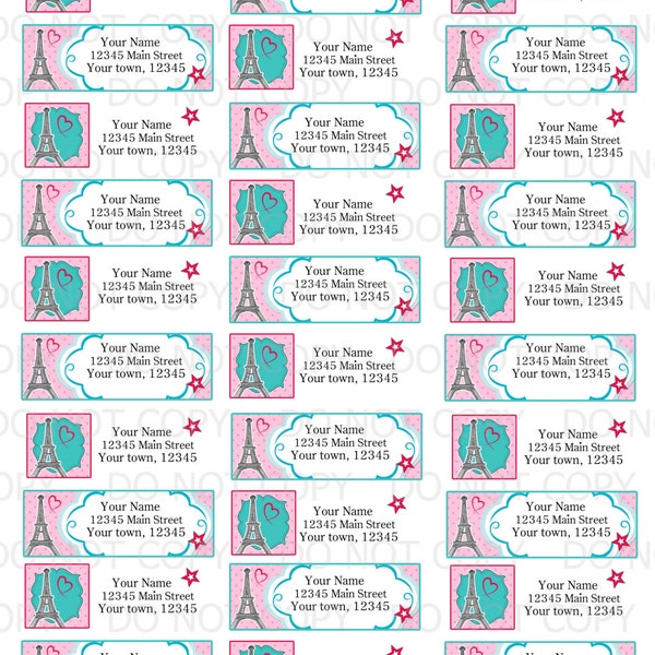 Paris Labels - Etsy