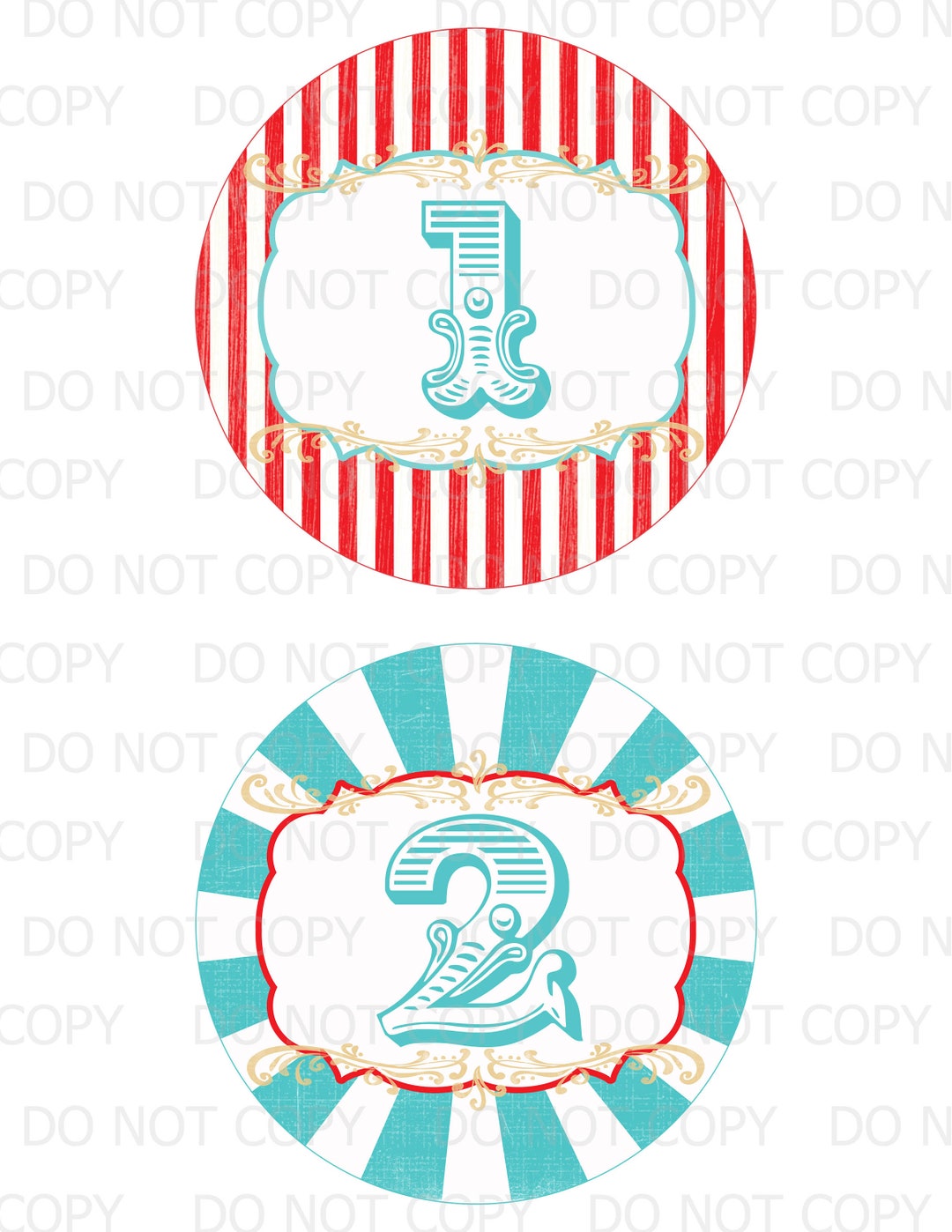 Printable Diy Vintage Circus Table Numbers 1 Through 16 - INSTANT ...