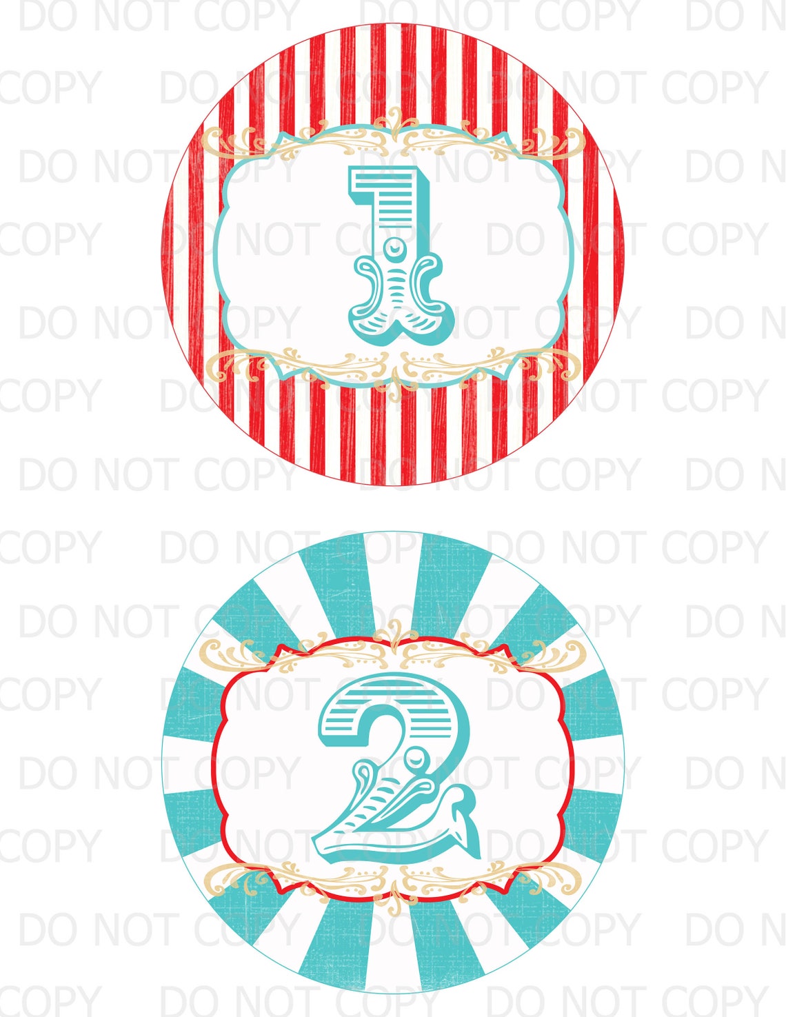 Printable Diy Vintage Circus Table Numbers 1 Through 16 - INSTANT ...