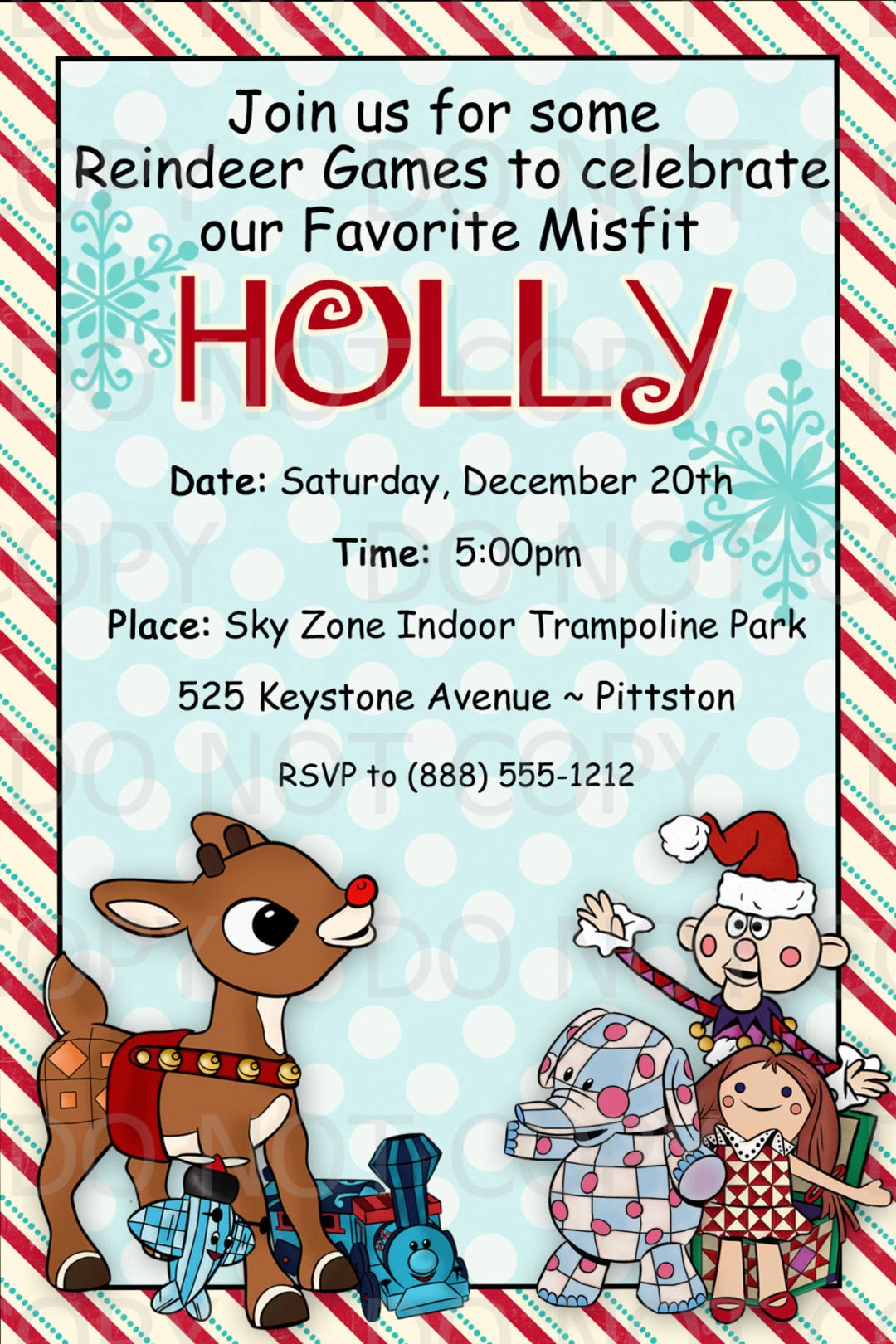 Printable DIY Christmas Party Rudolph Misfit Toys Theme Invitations - Etsy