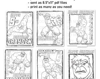 6 Printable PERSONALIZED Super Hero Coloring Pages - Etsy