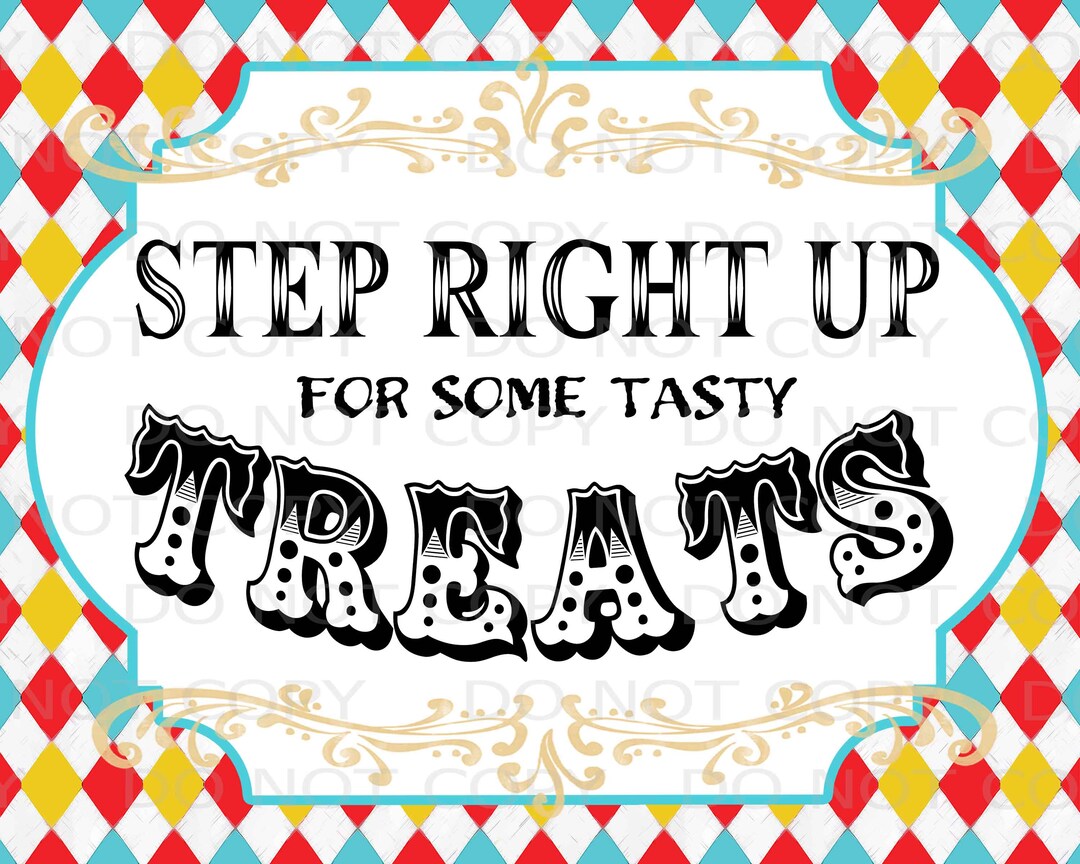 Printable DIY Vintage Circus Treats Prop Sign - 8"x10" INSTANT DOWNLOAD ...