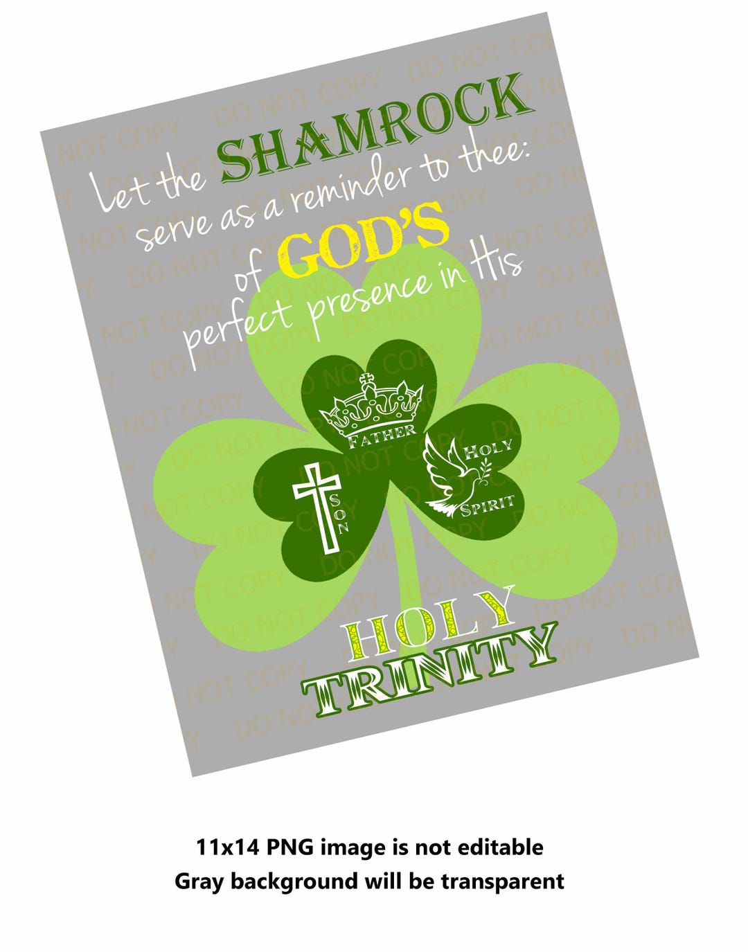 PNG Image of St. Patrick's Day Christian Religious Print - Shamrock ...