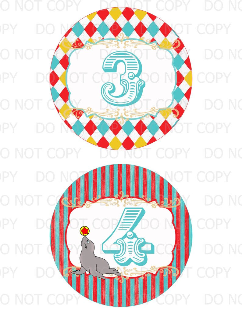 Printable Diy Vintage Circus Table Numbers 1 Through 16 - Etsy