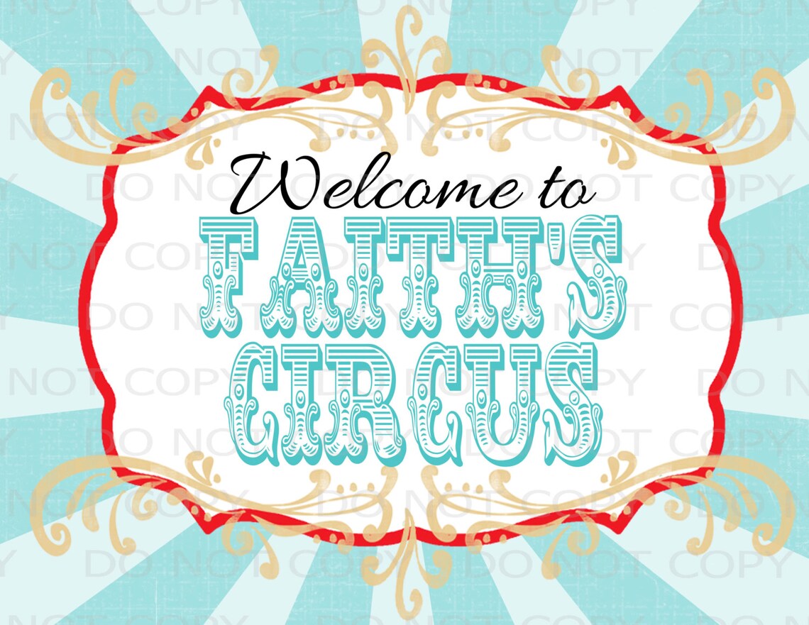 Printable DIY Vintage Circus Welcome to the Circus Sign - 8.5" X 11" - Etsy
