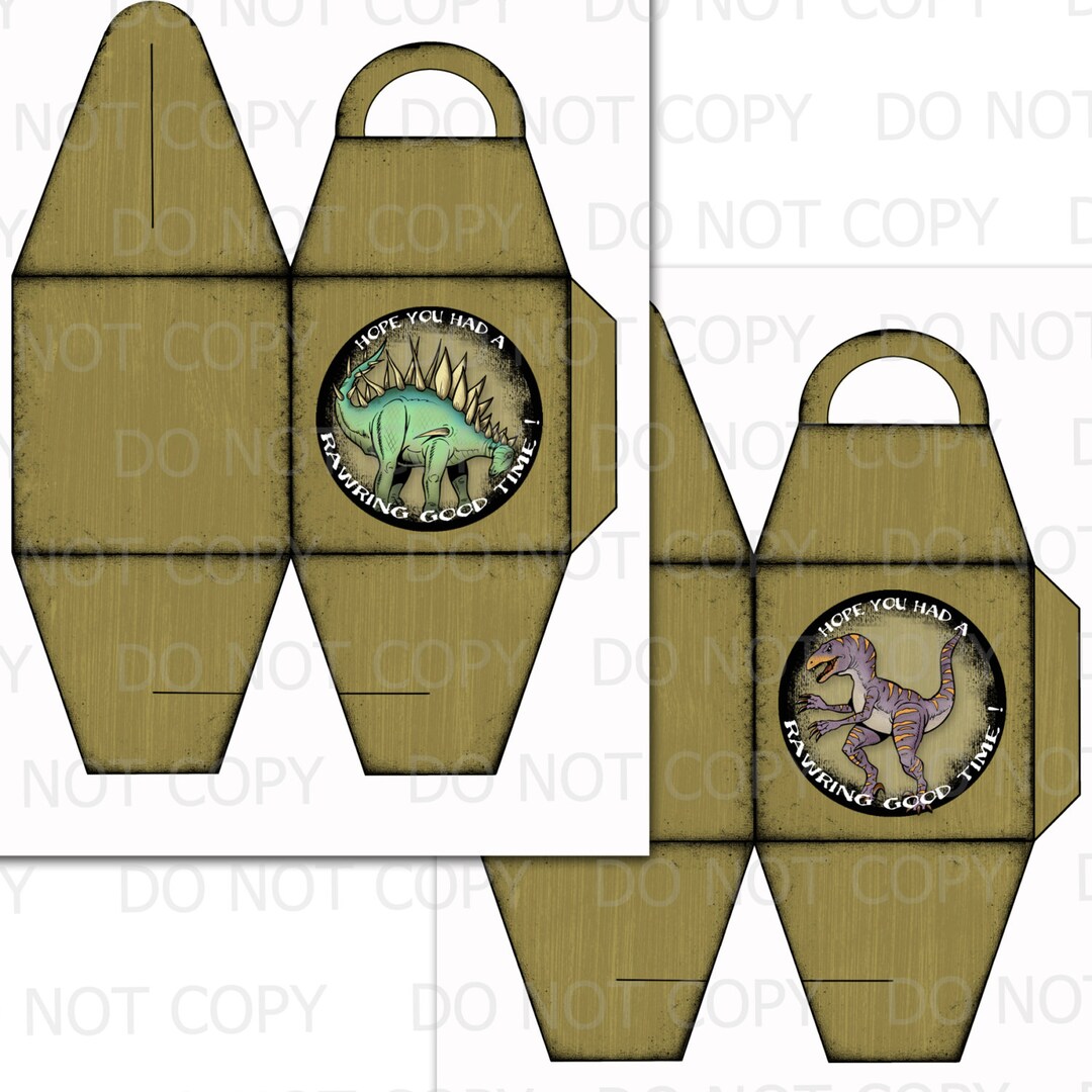 Printable DIY Dinosaur Theme Favor Boxes - Etsy