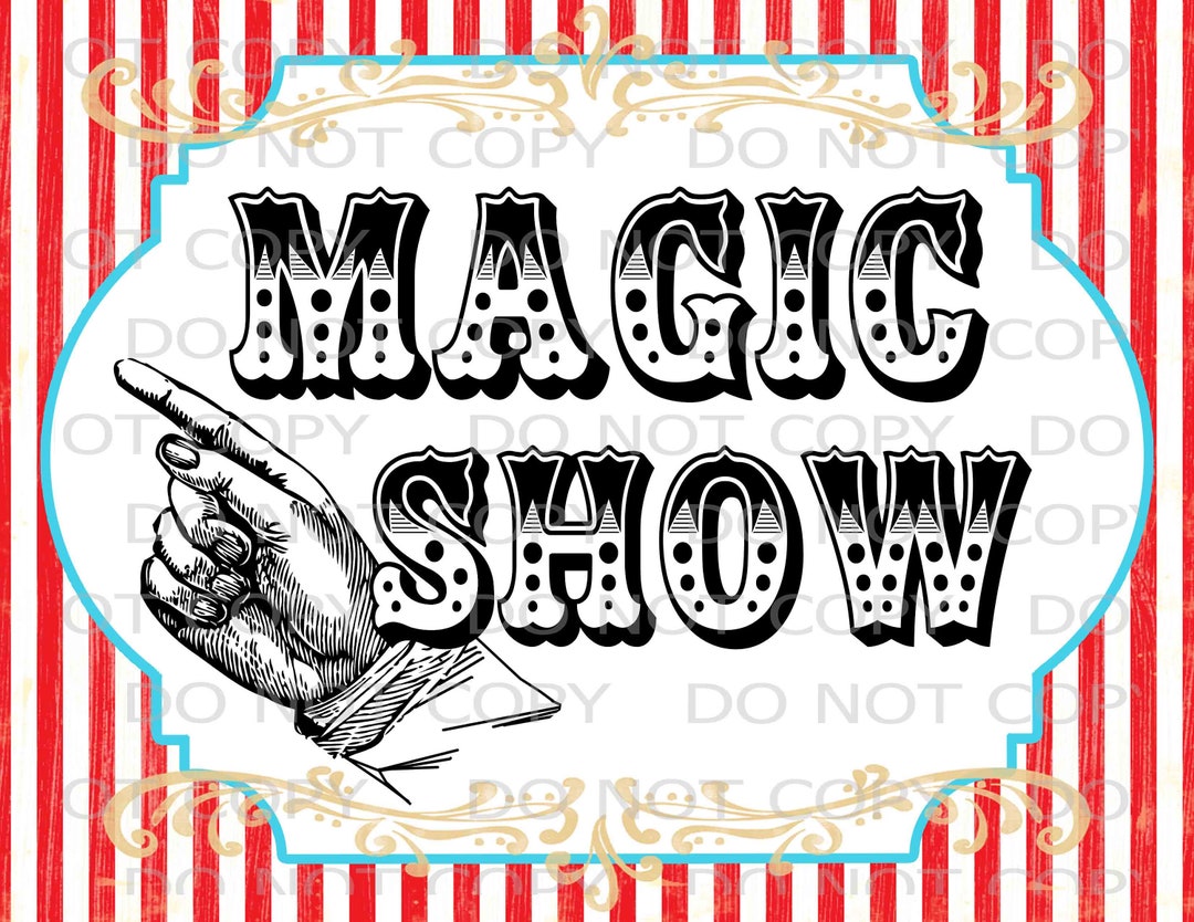 Printable DIY Vintage Circus Magic Show Sign - 8.5"x11" INSTANT ...