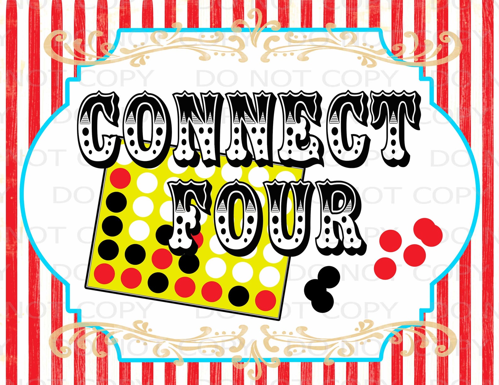 Printable DIY Vintage Circus Connect Four Sign 8.5 X - Etsy