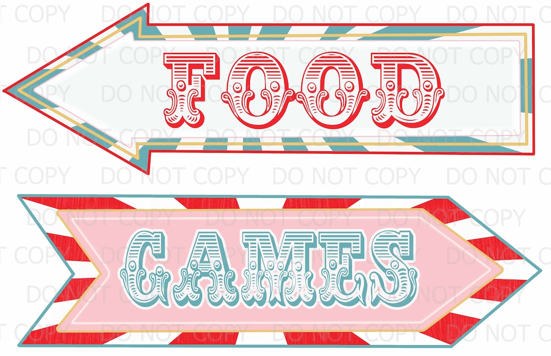 Printable DIY Circus Party Sign and Arrows - INSTANT DOWNLOAD - Etsy