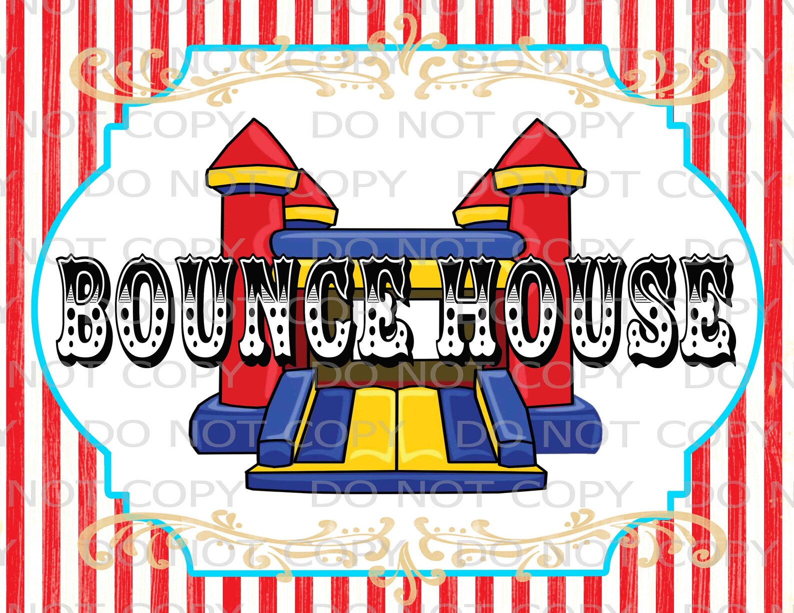 Printable DIY Vintage Circus Bounce House Sign 8.5 X - Etsy