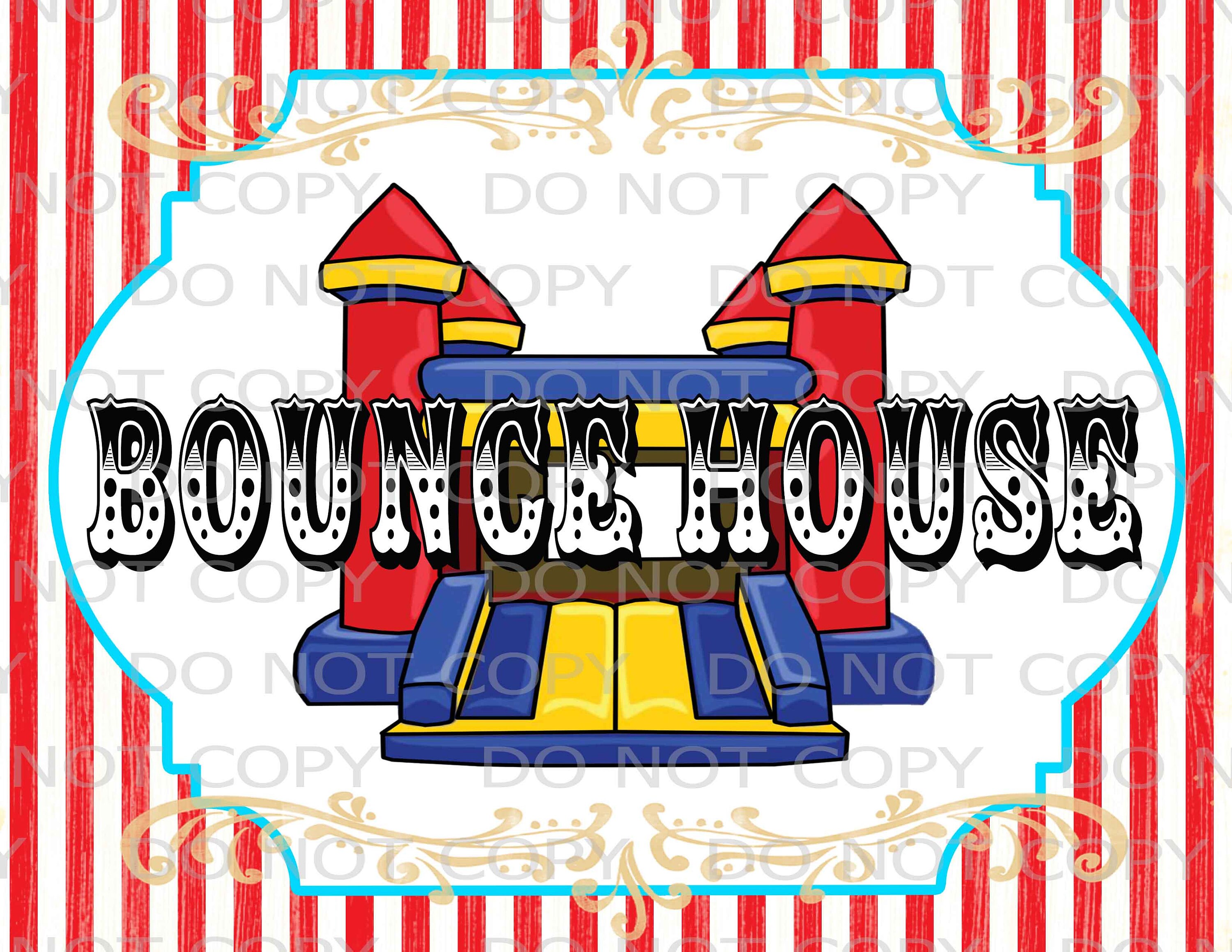 Printable DIY Vintage Circus Bounce House Sign 8.5 X - Etsy