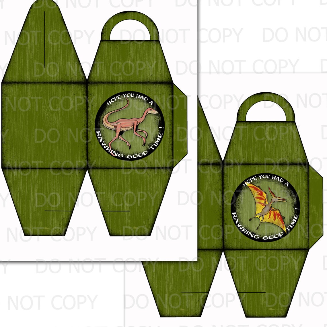 Printable DIY Dinosaur Theme Favor Boxes - Etsy Canada